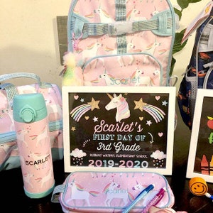 Unicorn First Day of School Sign First Day of Kindergarten Sign Unicorn ...