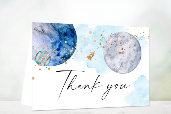 Invitations & Announcements Space Thank You Card Editable Card Space ...