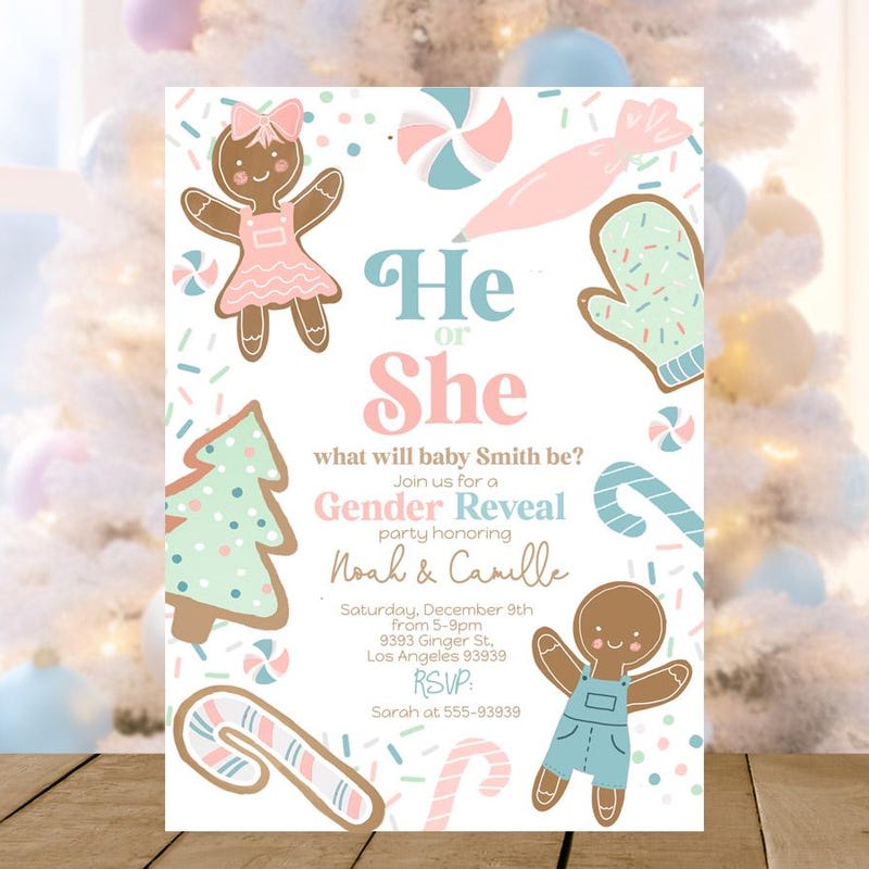 Gingerbread Gender Reveal - Etsy
