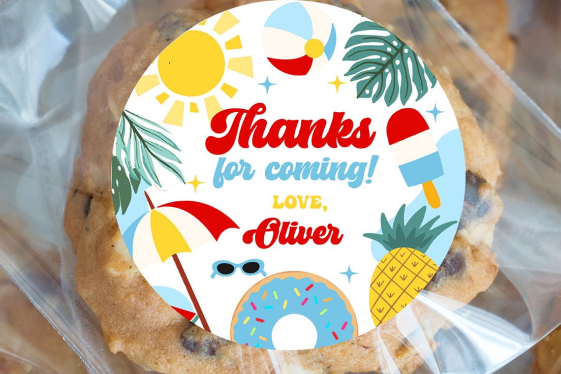 Pool Party Birthday Favor Tags, Two Cool Party Favor Tags, Dive Into ...