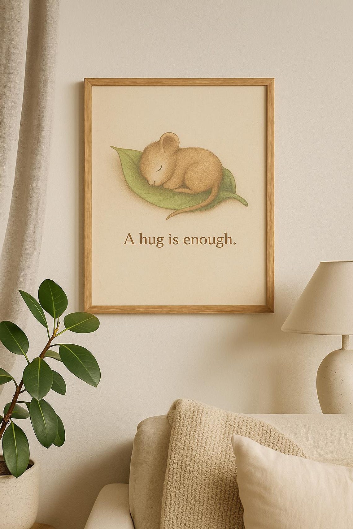 A Hug is Enough – Printable Poster | Calm Quote Wall Art (A4 + US ...