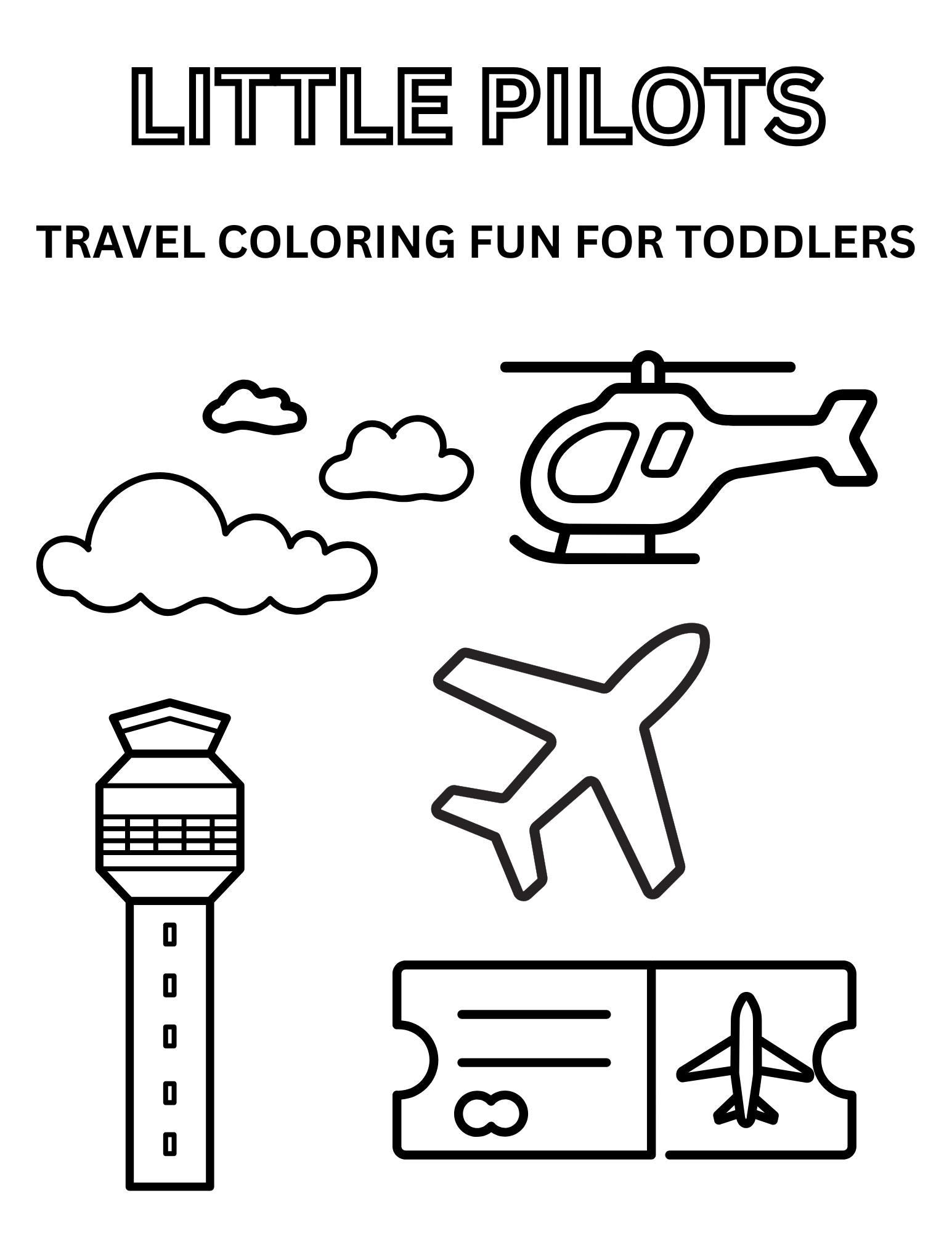 Toddler Airplane Coloring Book Printable | Little Pilot Travel Coloring ...