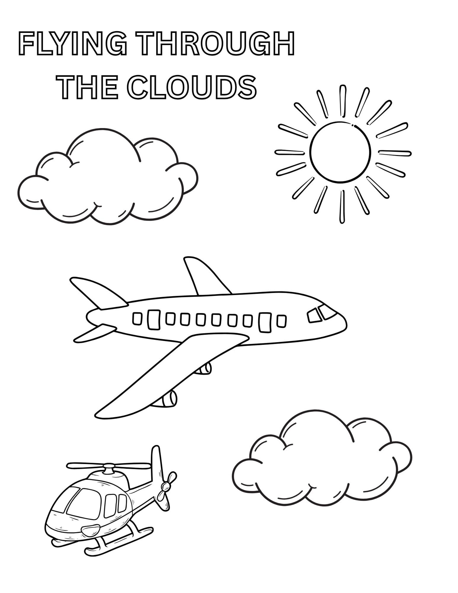 Toddler Airplane Coloring Book Printable | Little Pilot Travel Coloring ...