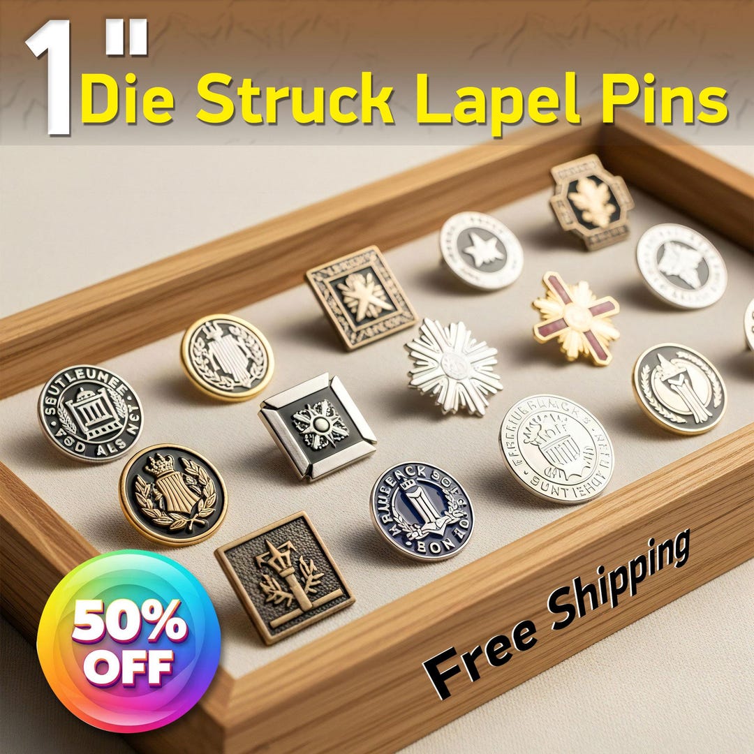 Die Struck Lapel Pins: Personalized Team Badges, Club Identity, 1 Inch ...