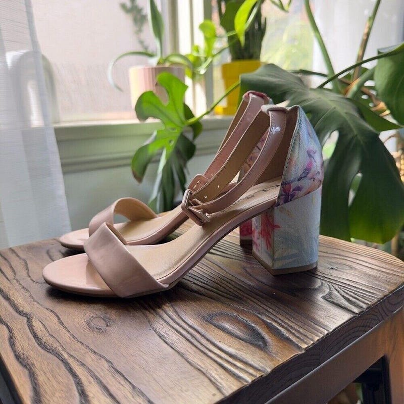 Floral Block Heels - Etsy