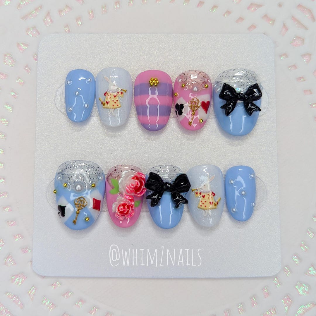 Alice in Wonderland Nails - Etsy