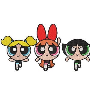 3 Powerpuff Girls Cartoon Buttercup Bubbles Blossom Girls Animation - Etsy