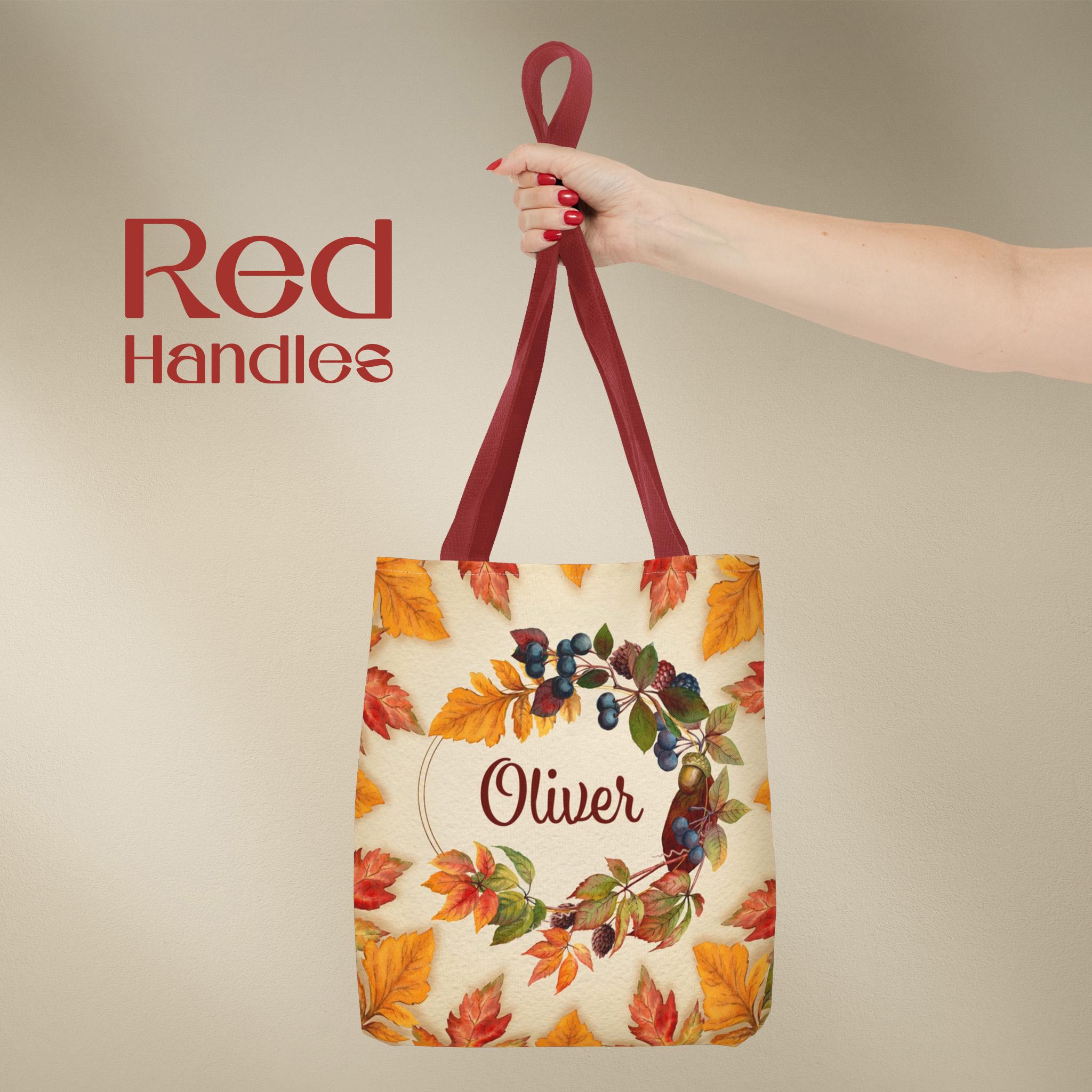 Personalized Fall Leaves Tote Bag: Hand-painted Watercolor Design ...