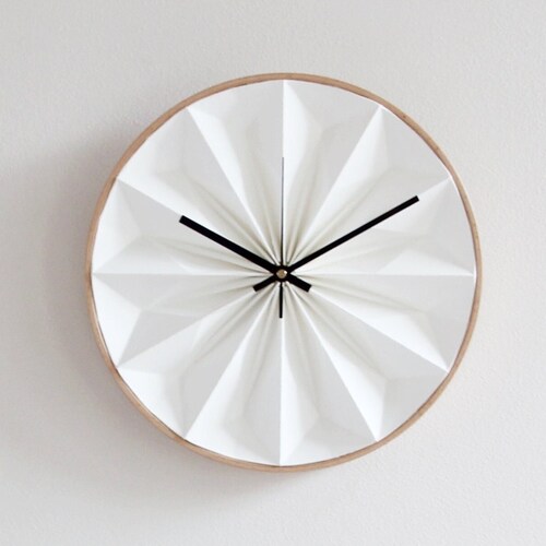 White Origami Wall Clock ELLA - Etsy