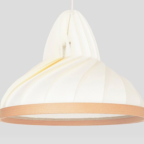 NEW: Paper and Wood Lamp Wave White - Etsy