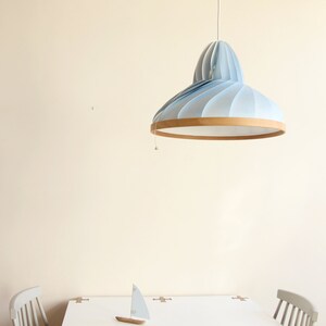 NEW: Paper and Wood Lamp Wave White - Etsy