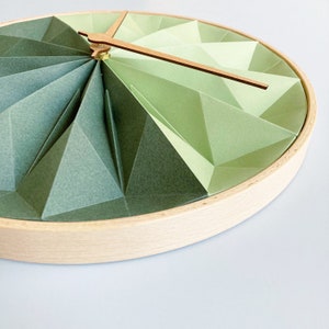 Paper Origami Clock With Wooden Frame, First Anniversary Gift, Modern ...