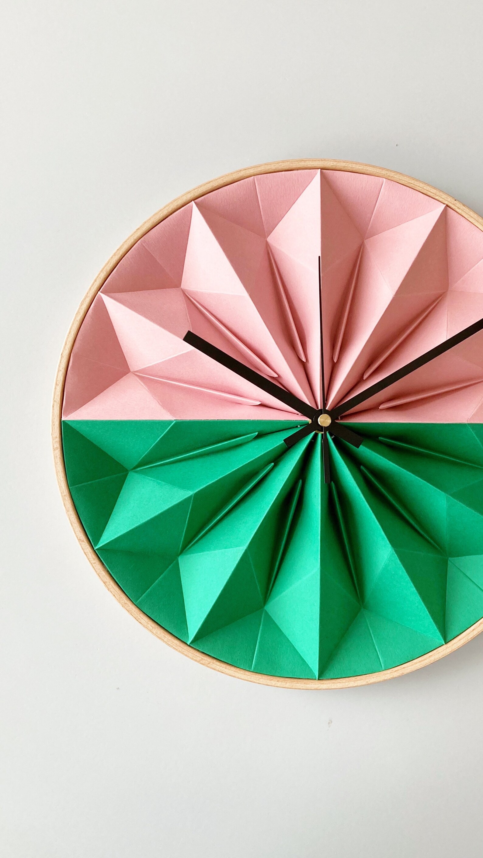 Wooden Origami Wall Clock - Etsy