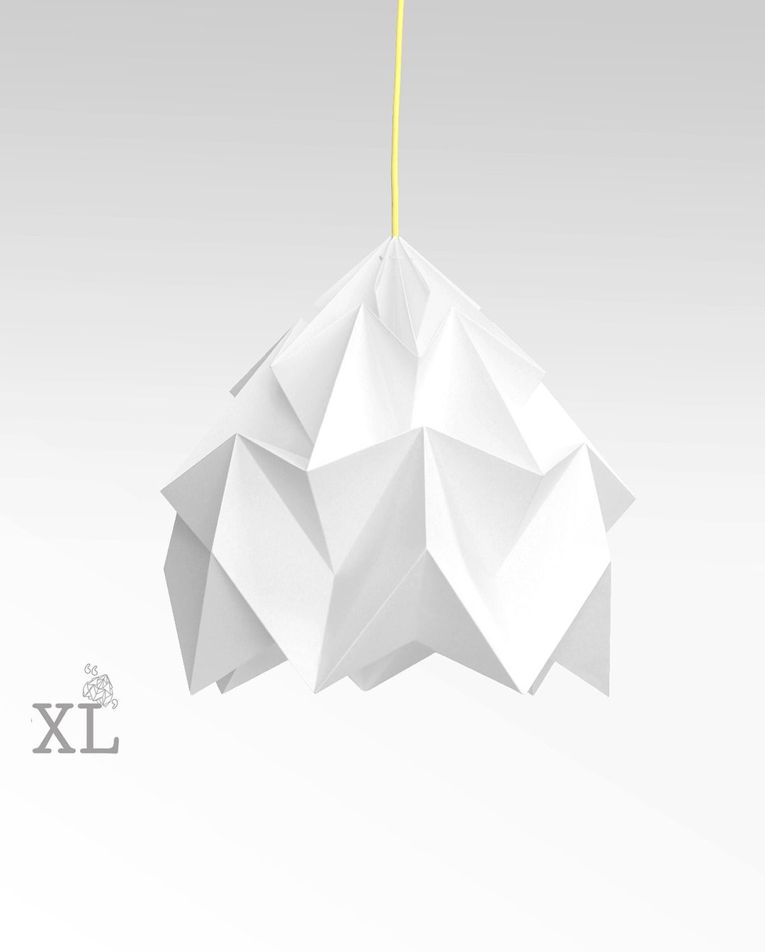 Luminária de origami XL Moth branca - Etsy Portugal