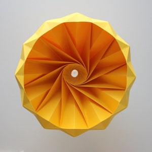 Chestnut Origami Hanging Paper Lamp Shade / Pendant Light Gold Yellow ...