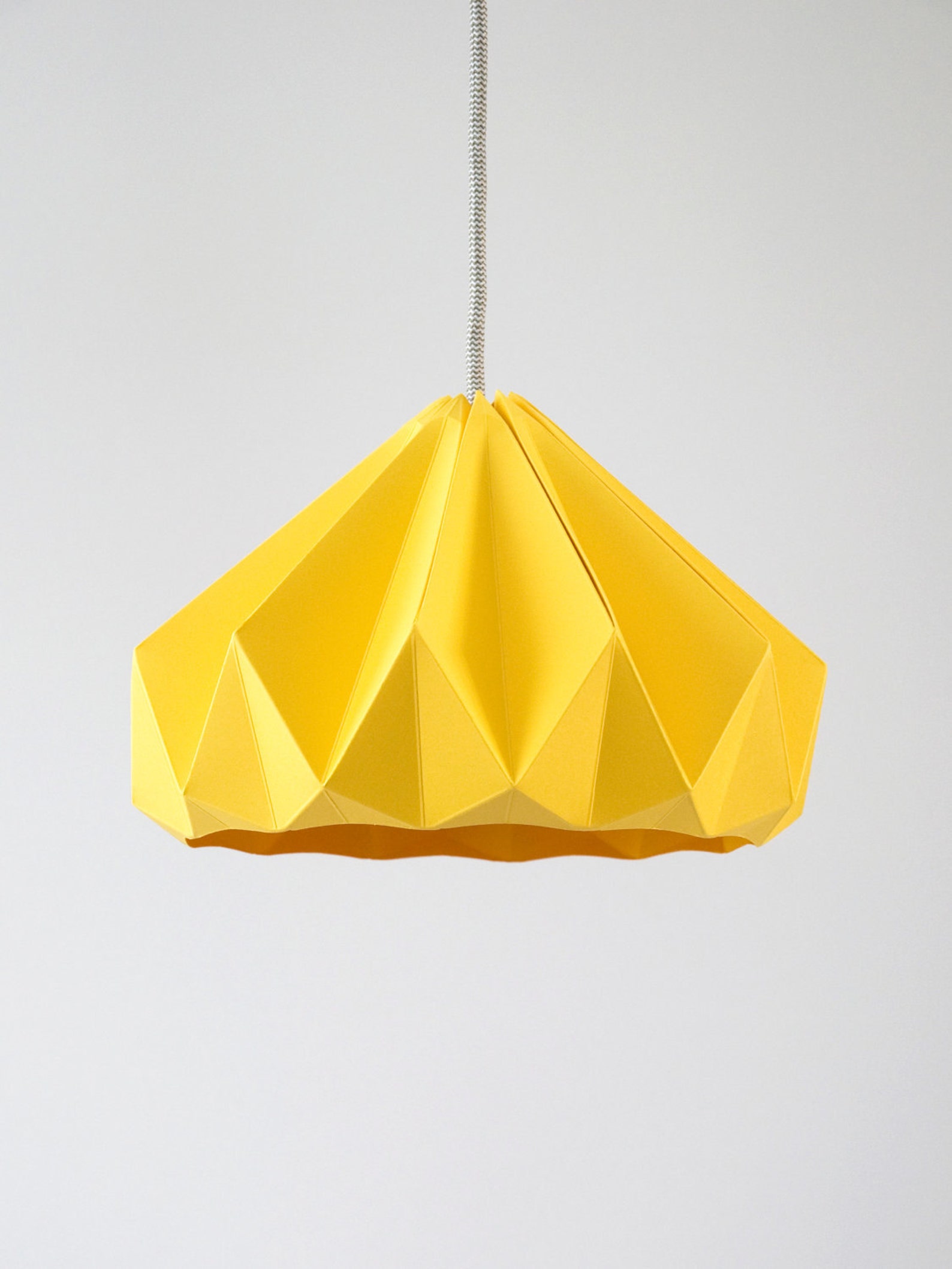 Chestnut Origami Hanging Paper Lamp Shade / Pendant Light Gold Yellow ...