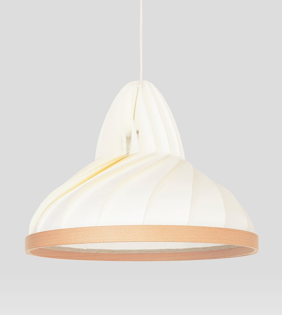 NEW: Paper and Wood Lamp Wave White - Etsy