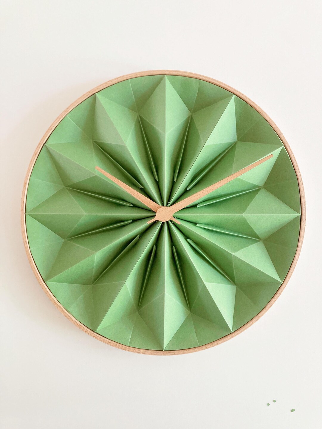 Paper Origami Clock With Wooden Frame, First Anniversary Gift, Modern ...