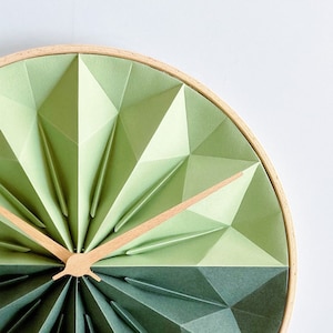 Paper Origami Clock With Wooden Frame, First Anniversary Gift, Modern ...