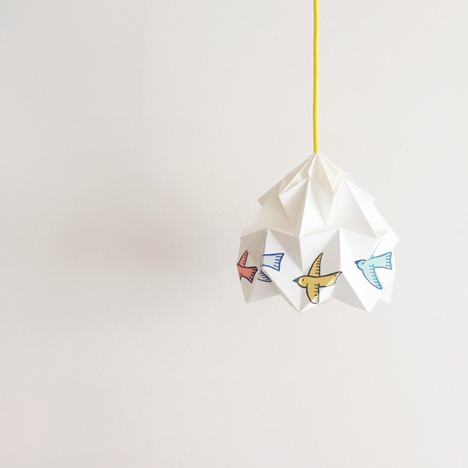 Origami Bird Pendant Light, Handmade Paper Animal Lamp - Etsy