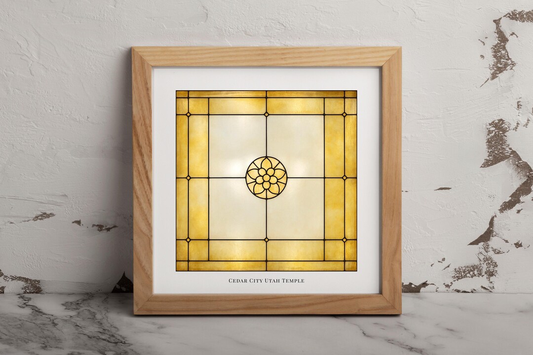 Cedar City Utah Temple Stained Glass Art Print – LDS Temple Digital ...
