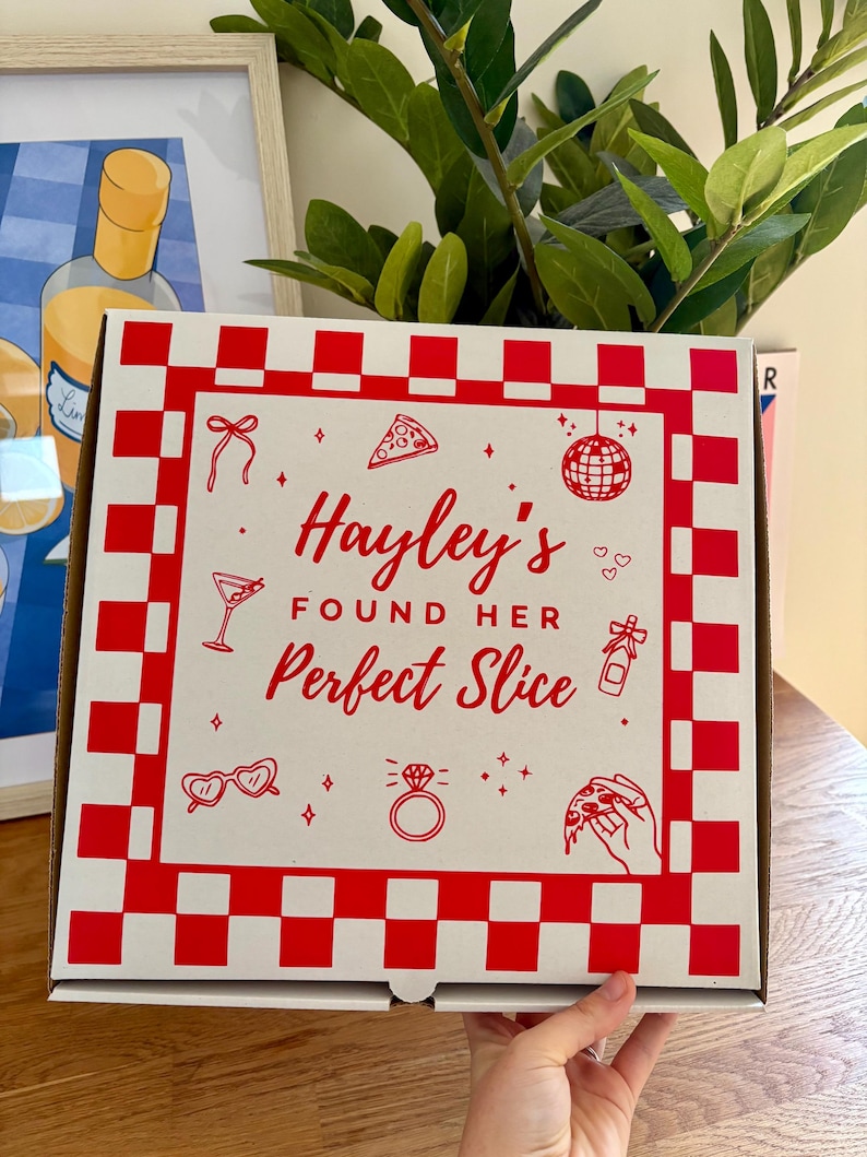 Personalised Pizza Box, Wedding Hen Party Favour, Custom Event Keepsake ...