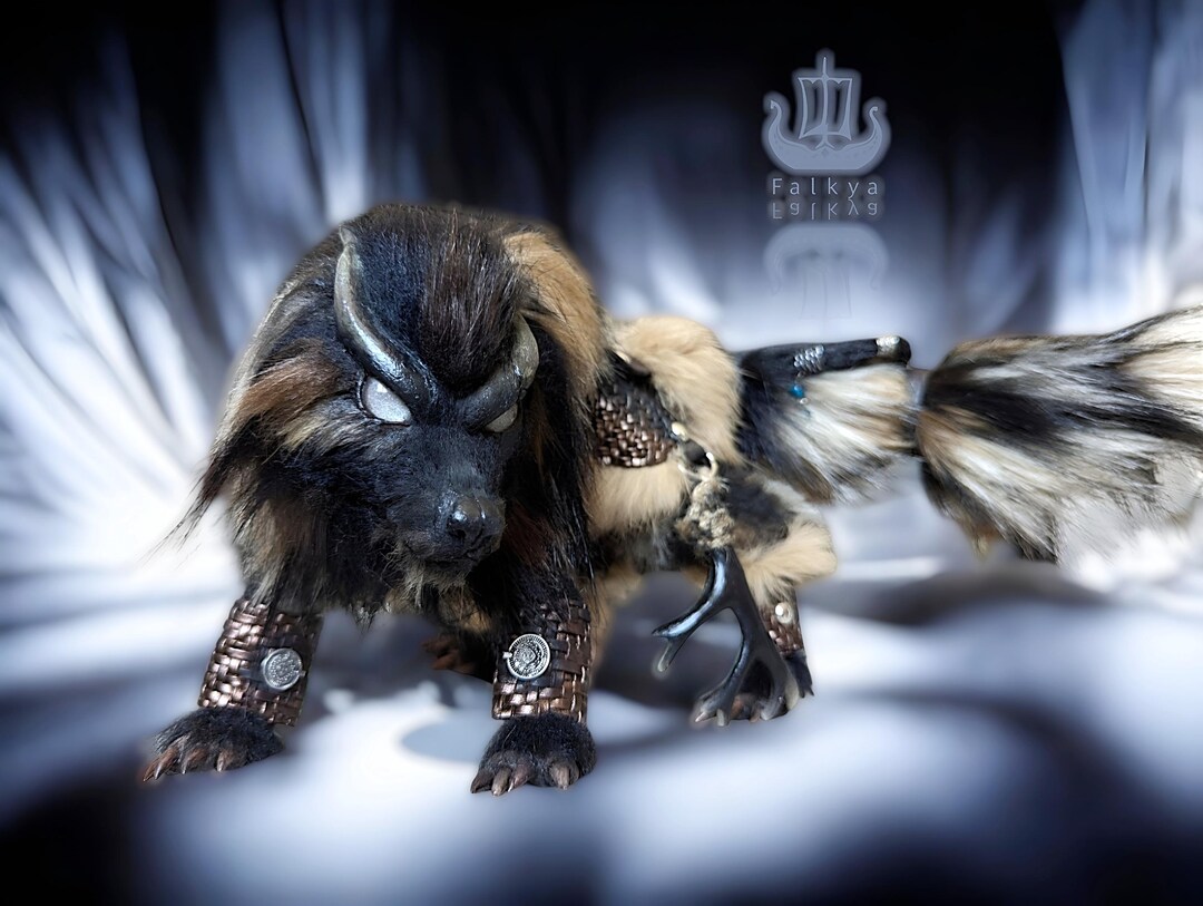 Doll Creature Fenrir Wolf of Loki Realistic Articulated Viking Figurine ...