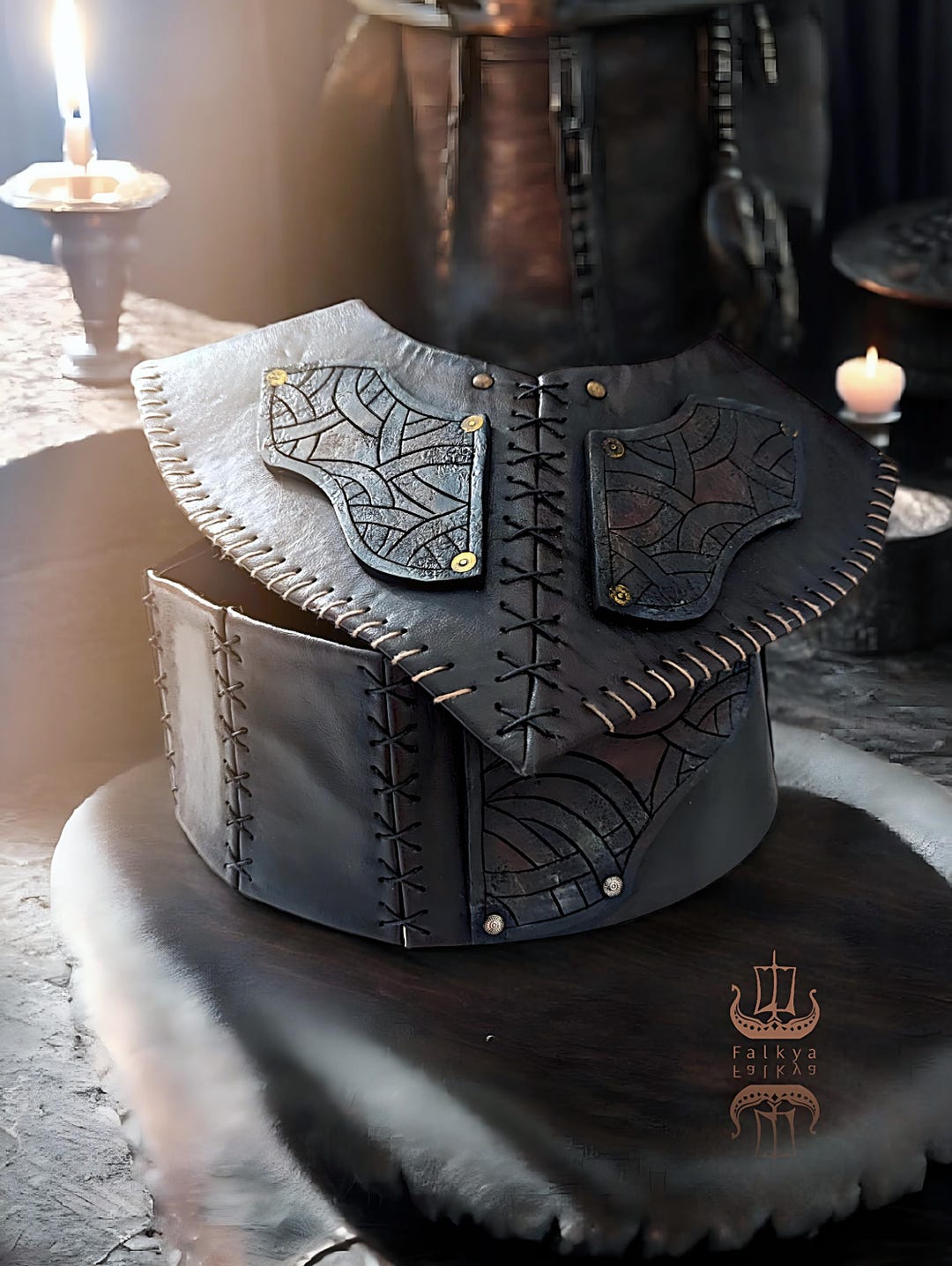Viking Norse Gorget Cosplay Larp LARP - Handmade - Warrior Armor ...