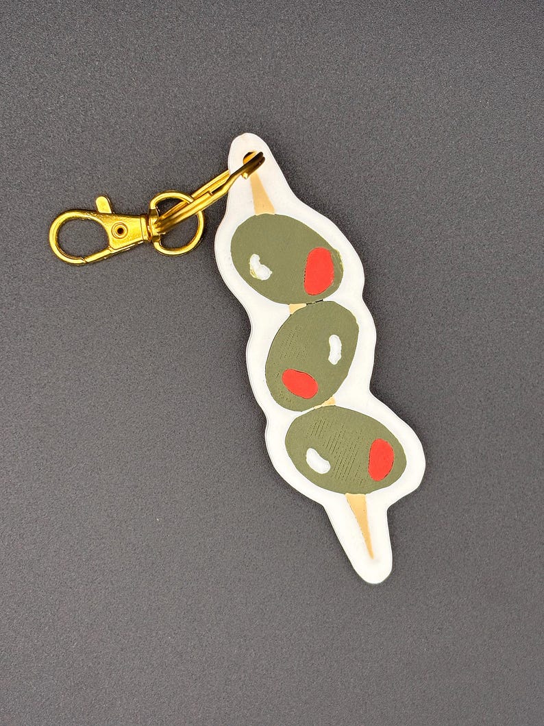 Olive Bag Charm: Martini Lover's Keychain - East Coast Summer - Etsy