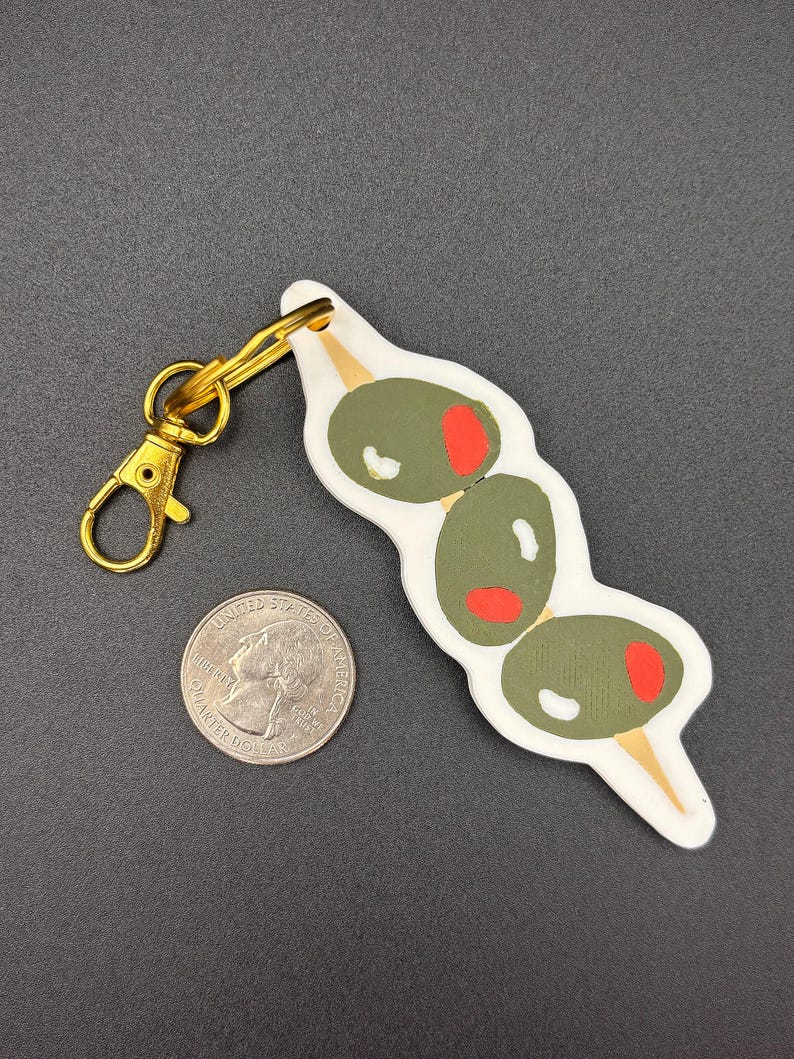 Olive Bag Charm: Martini Lover's Keychain - East Coast Summer - Etsy