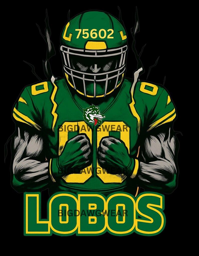 Longview Lobos Football T-shirt Designs - Etsy