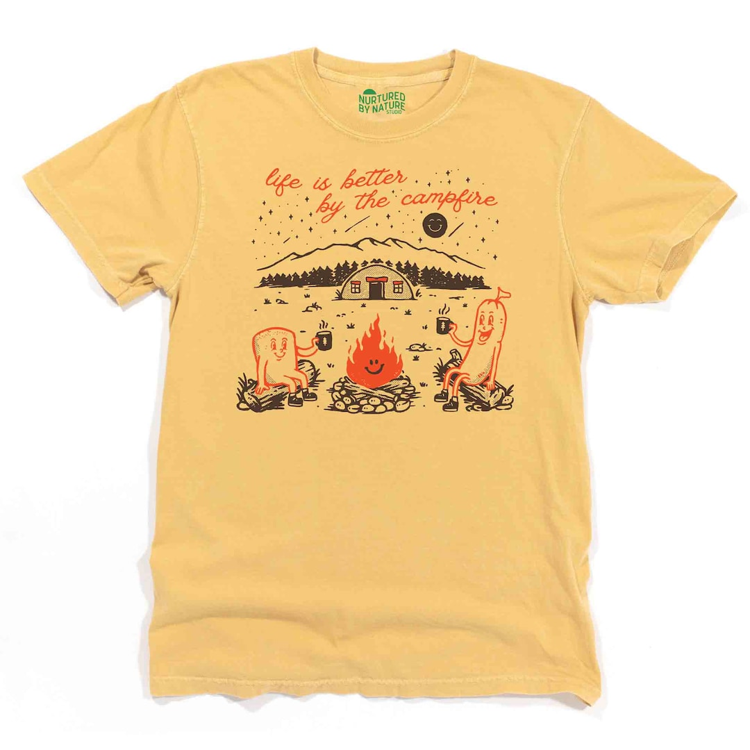 Life is Better Camping | Campfire Graphic Tee | Retro Camping T-shirt ...
