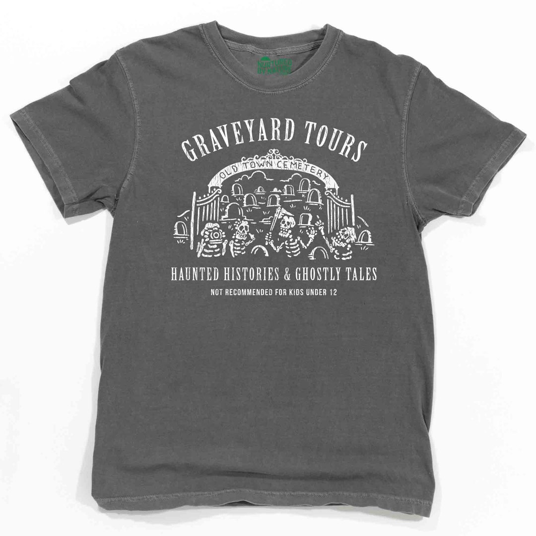 Graveyard Tours Graphic T-shirt Vintage Wash Retro Style Skeleton T ...
