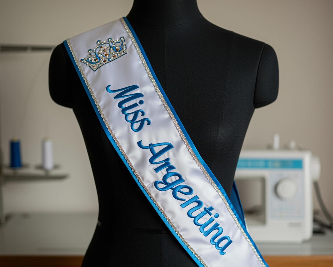 Custom Miss Argentina Sash Custom Bridal Lace Sash Border Sash ...