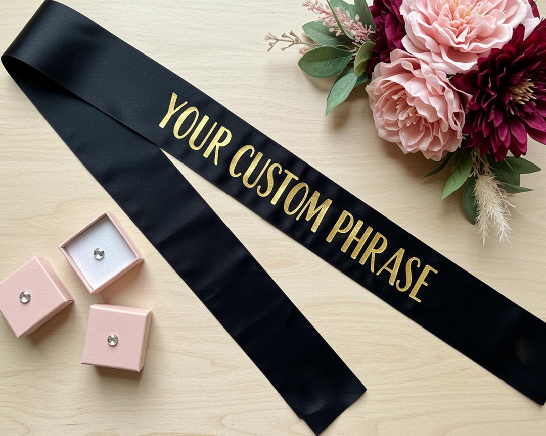 Custom Text Sash Custom Satin Sash, Personalized Sash for Wedding, Baby ...