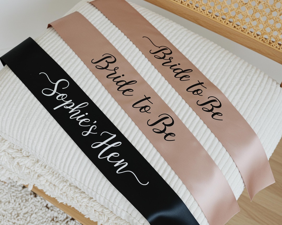 Personalised Bride to Be Sash – Custom Hen Party Sashes in Rose Gold ...