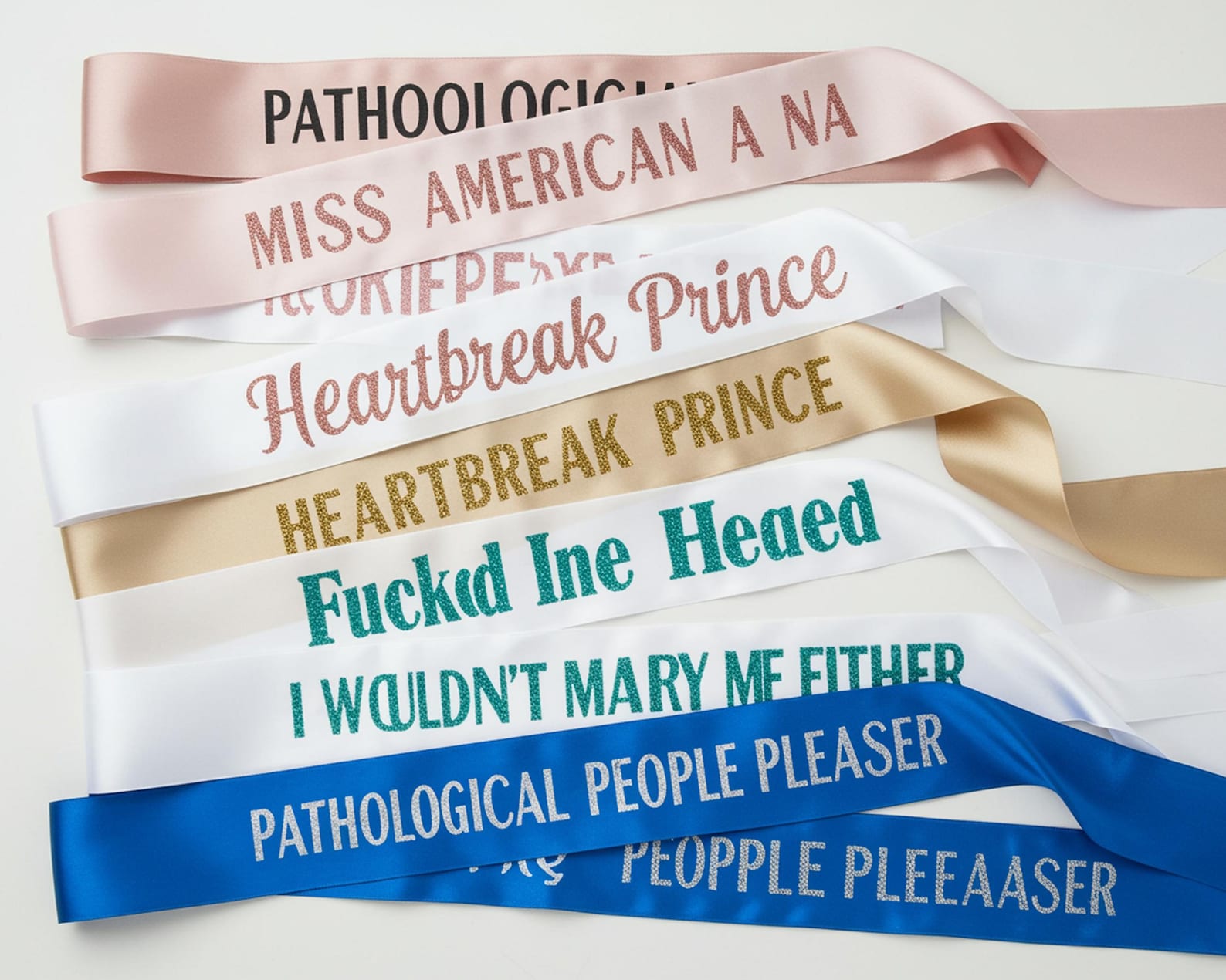 Fun Glitter Sashes Featuring Edgy, Iconic Sayings – Perfect for Parties ...