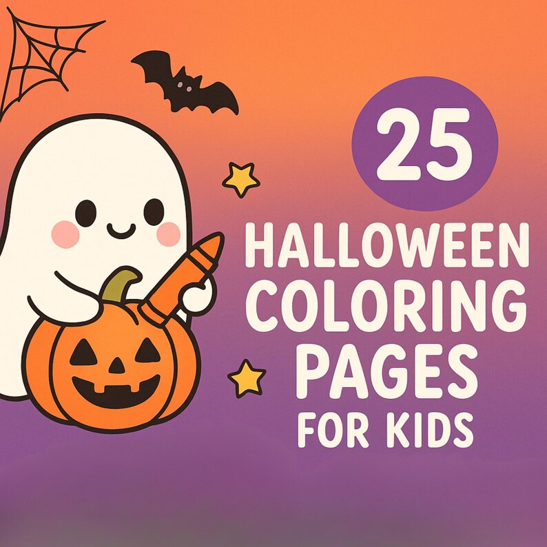 25 Halloween Coloring Pages for Kids | Printable Coloring Book | Cute ...