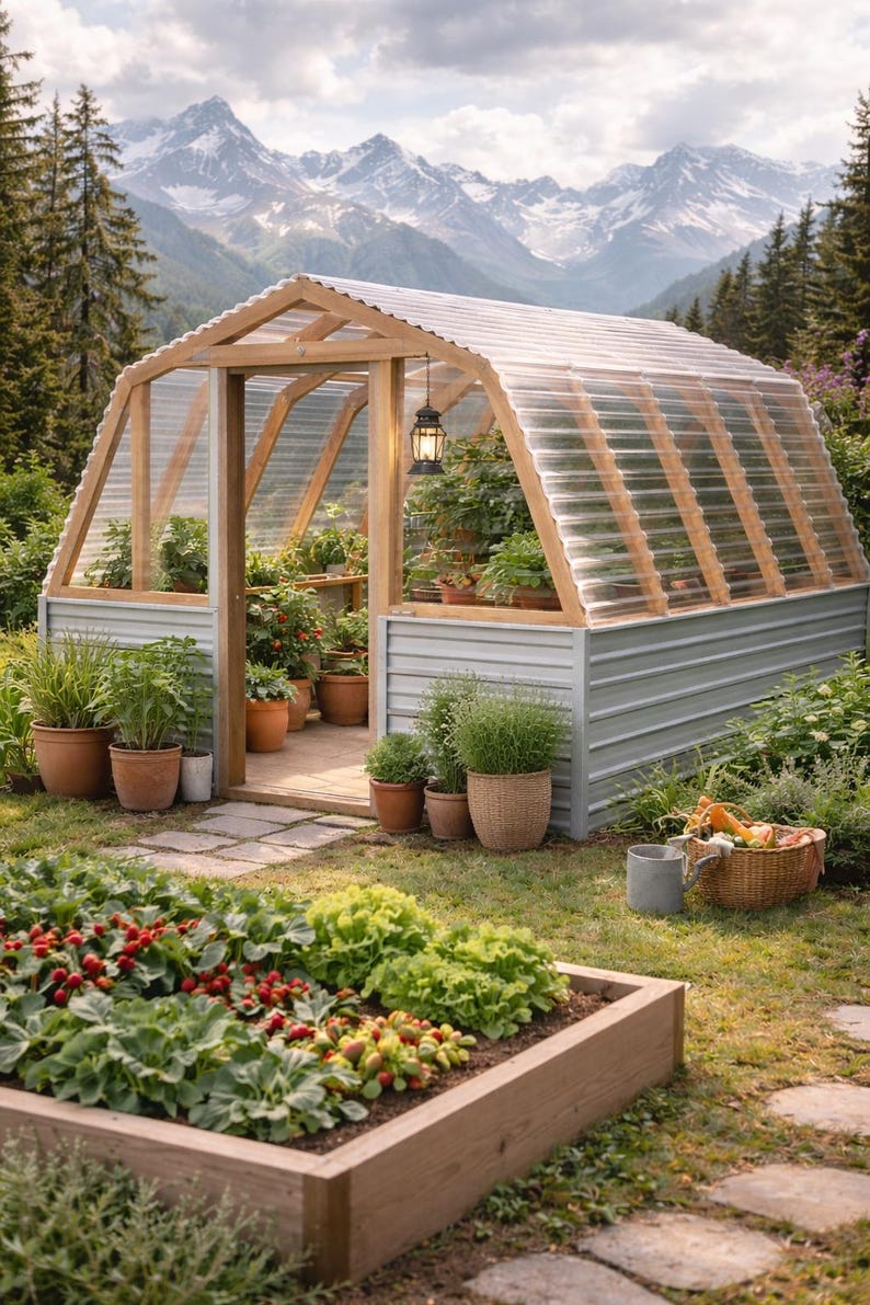DIY Barn Style Greenhouse Plans | Farmhouse Backyard Greenhouse PDF ...