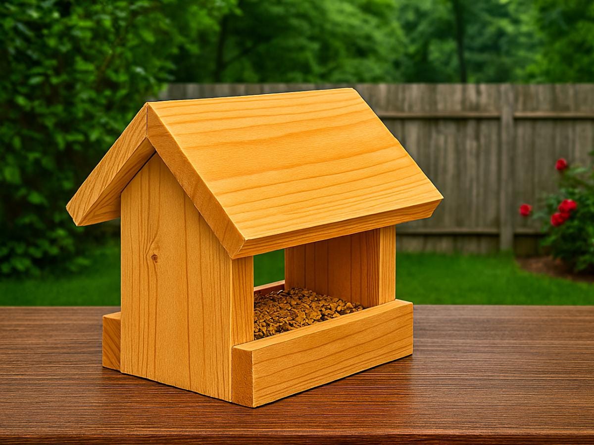 DIY Cedar Bird Feeder Plans PDF, Gable Roof Design, Step-by-step ...