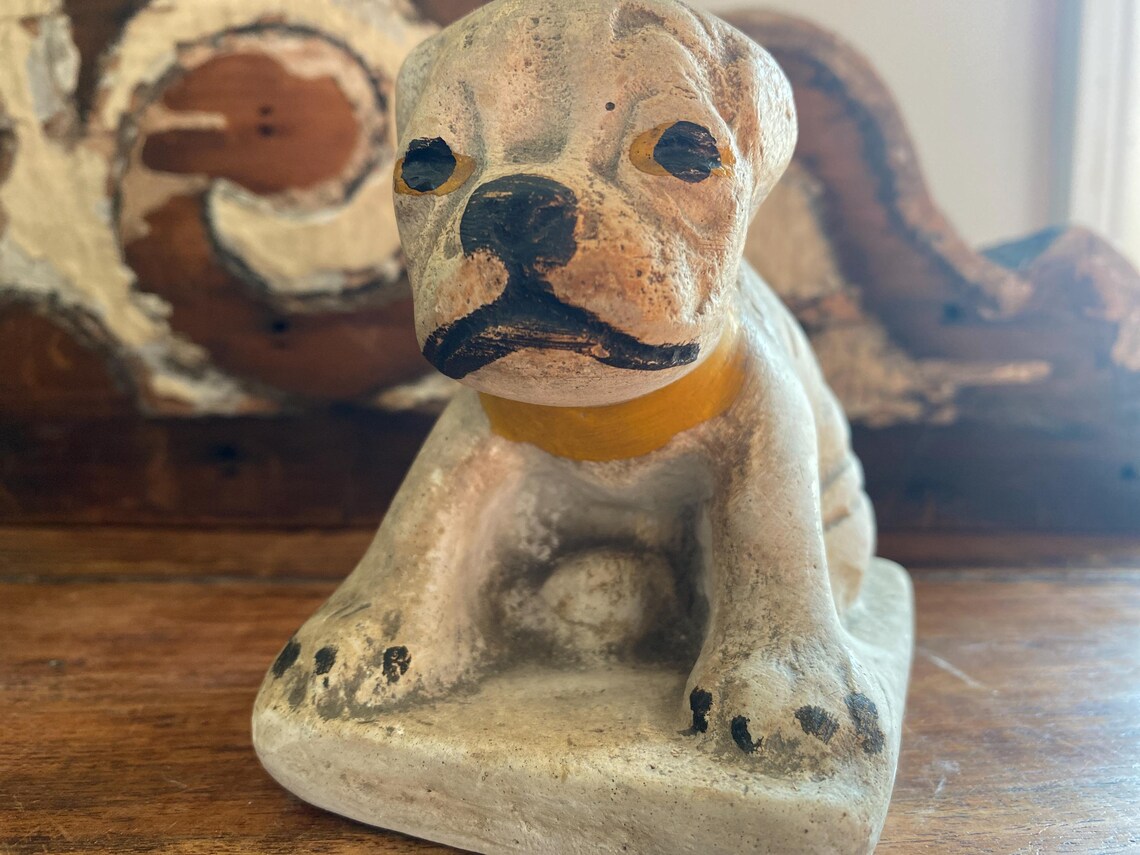 Vintage Bull Dog Chalkware Plaster Carnival Prize Figurine - Etsy