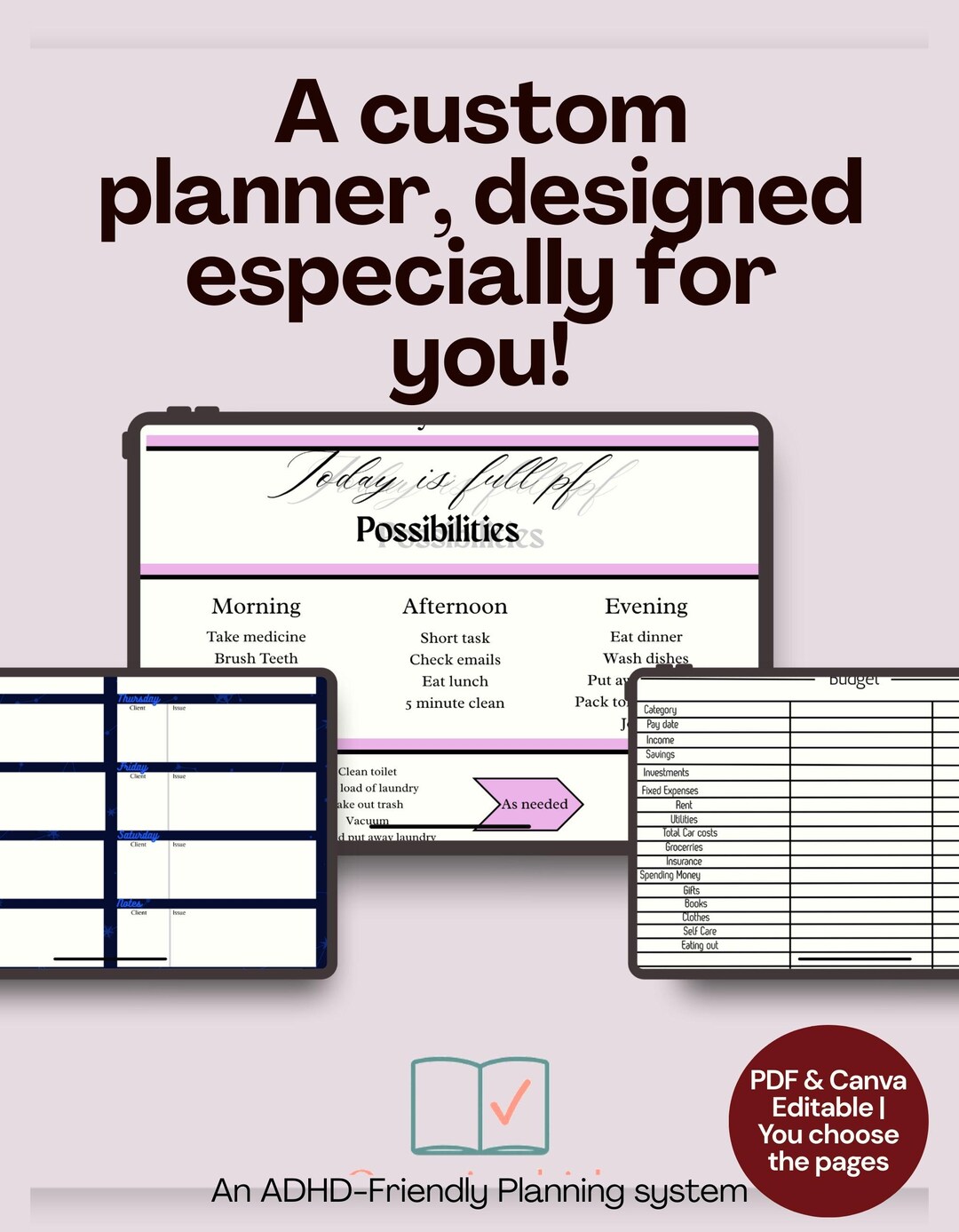 Custom Digital Planner – Personalized Layouts, Adhd-friendly, Printable ...