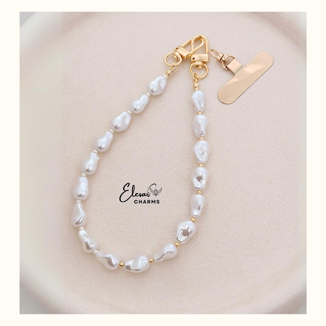 Emily in Paris Baroque Pearl Phone Charm, Dual-tone Chain, Necklace ...