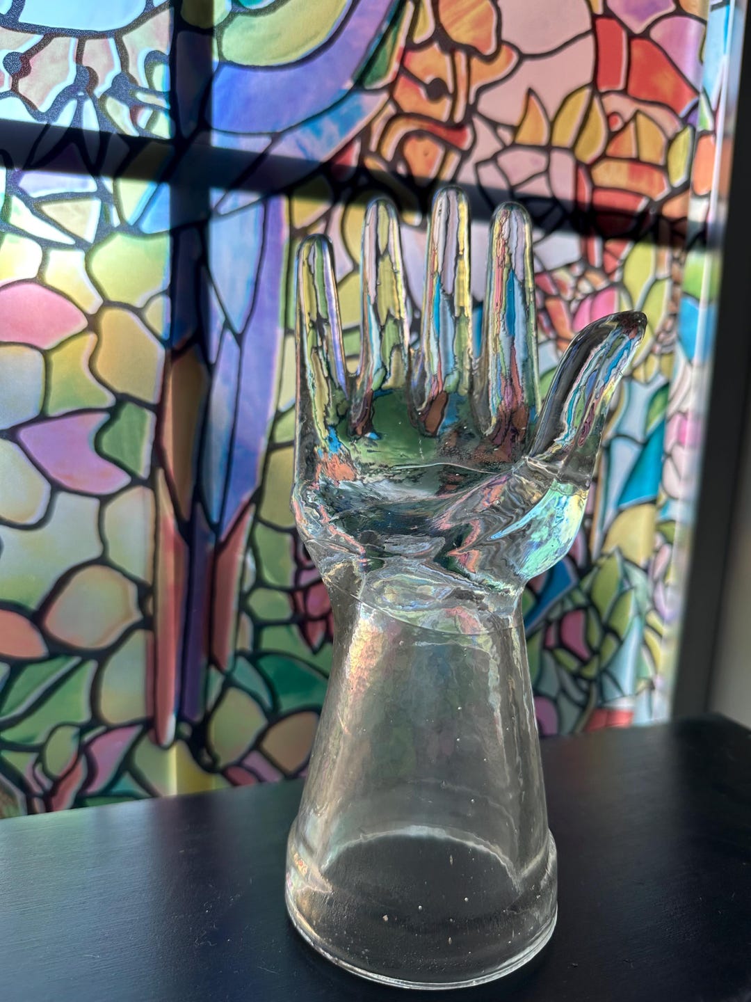 Vintage Mid-century Clear Glass Hand Form - Etsy