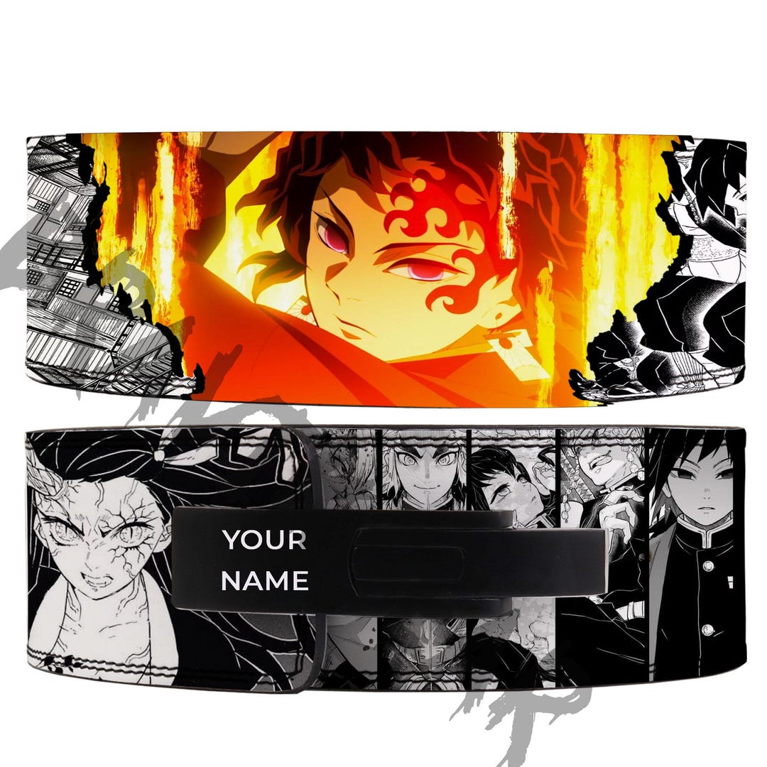 Demon Slayer Gym Anime Lever Lifting Belt: Powerlifting Gym ...