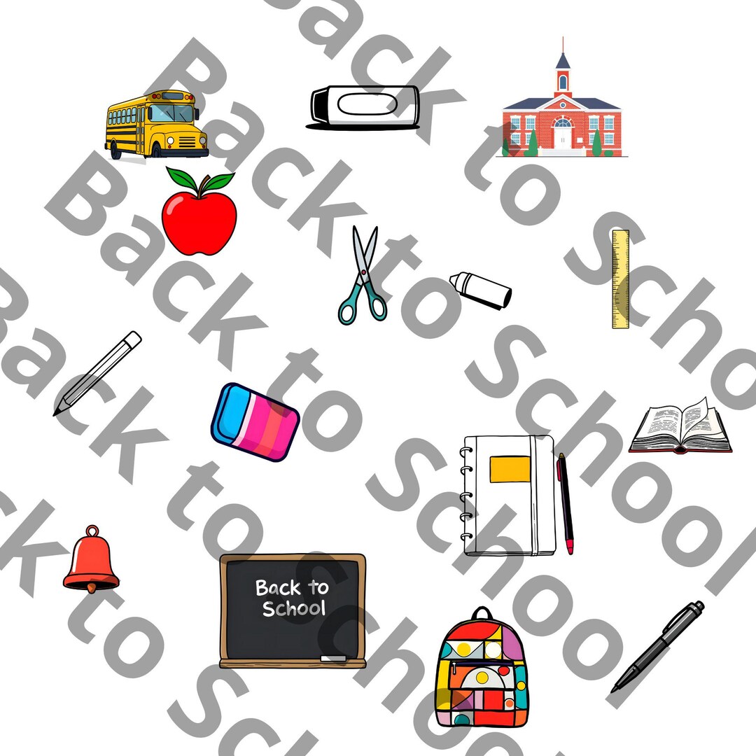 Back to School Clipart Bundle - 15 PNG & SVG Graphics - Commercial Use ...