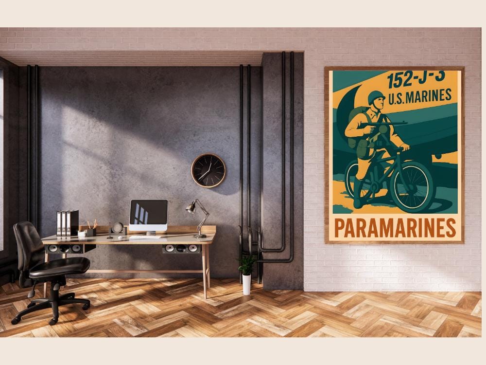 WWII Paramarines Art Print | Military Poster, 18x24 (digital Download ...