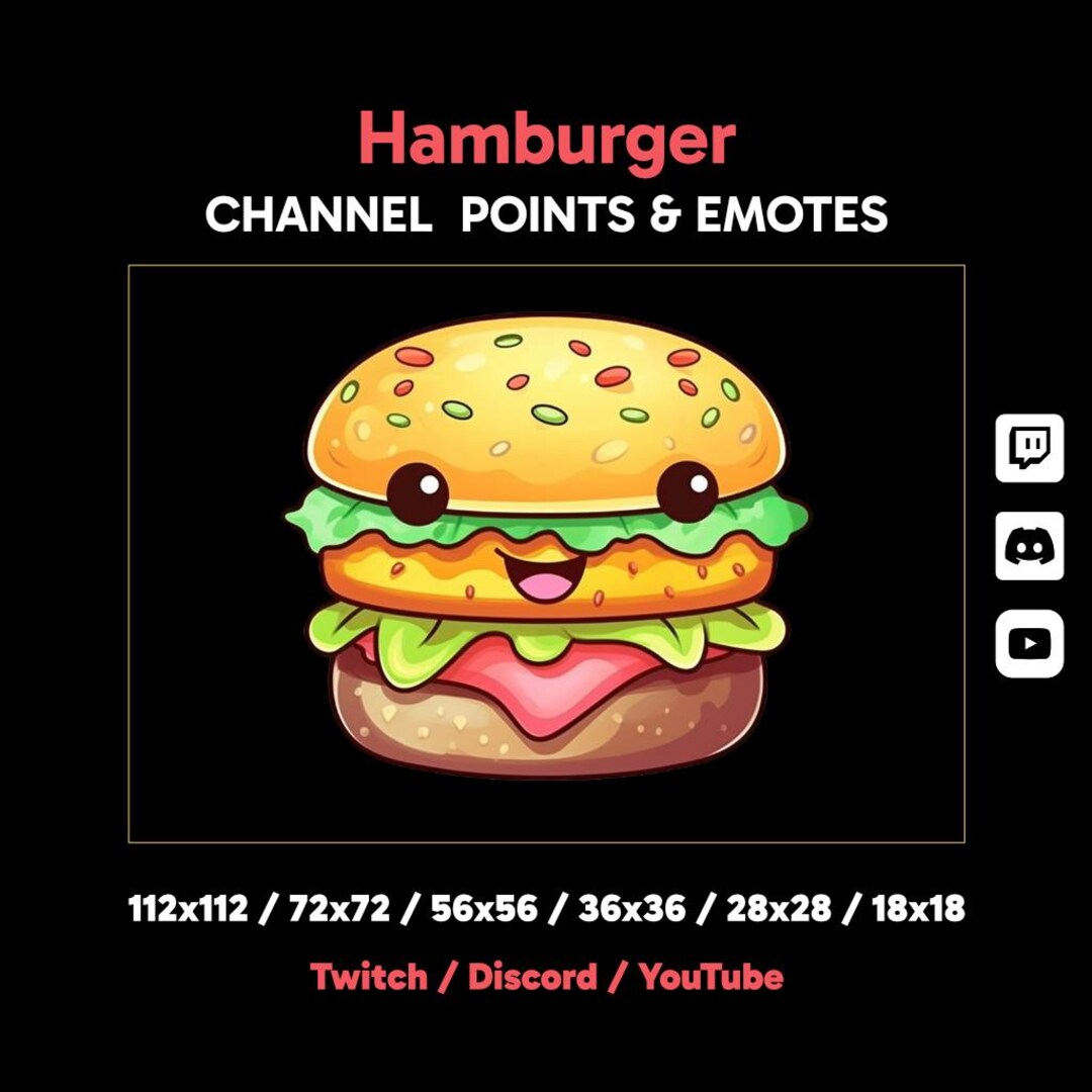 Hamburger - Channel Point - Twitch Emote - Twitch - Discord - Youtube ...