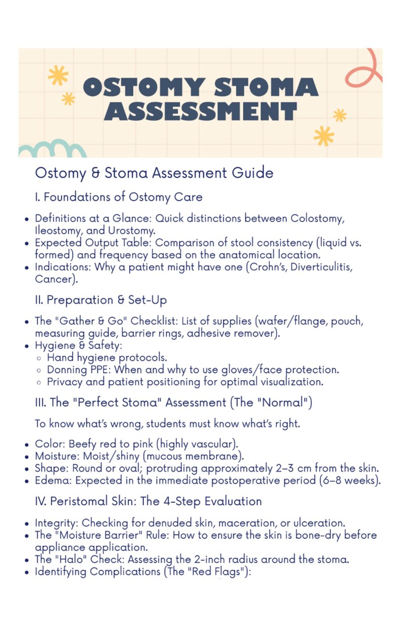 Stoma Care Guide | Ostomy Assessment PDF for Nurses and Carers - Etsy