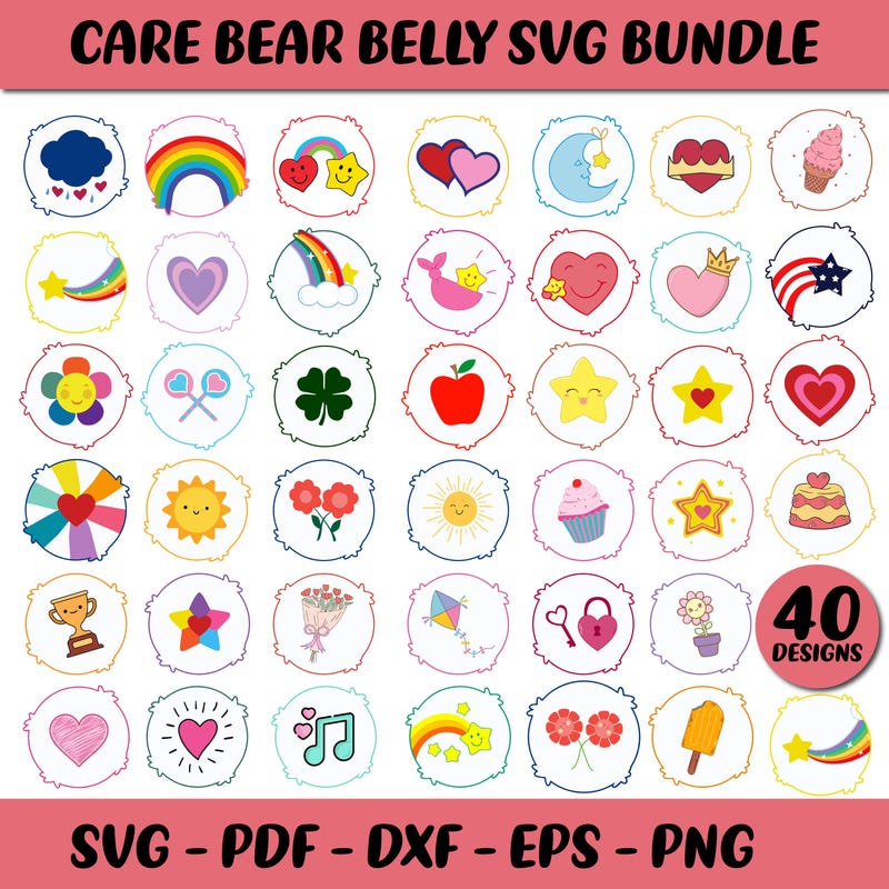 Red Care Bear Heart Svg - Etsy